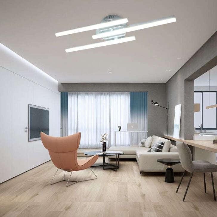 Minimalist Parallel Line LED Semi-Flush Mount Ceiling Light
