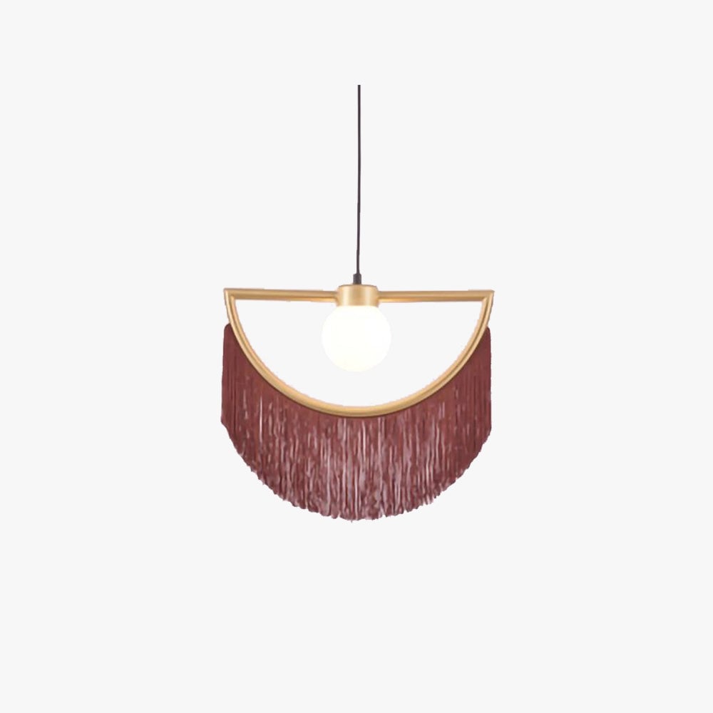 Minori Retro Fringe Fabric Pendant Light | Lumpaz