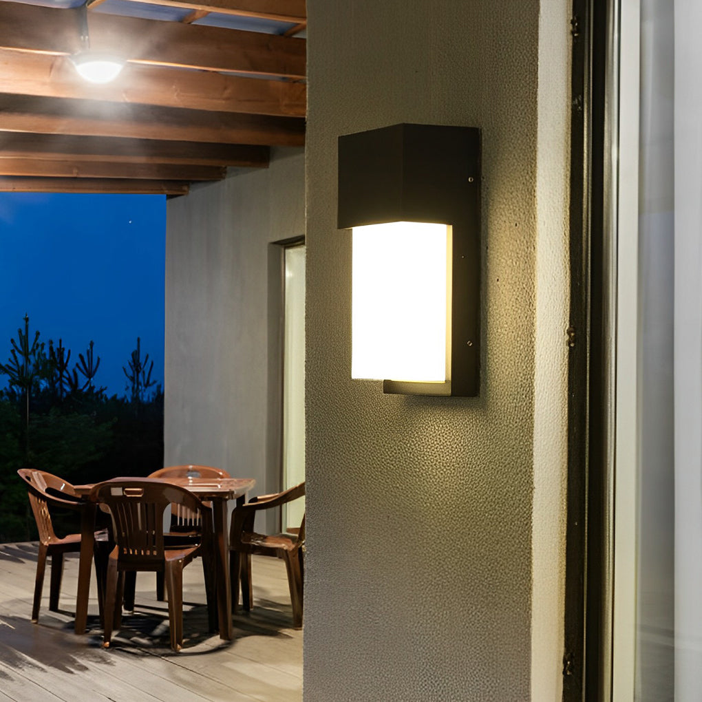 Rectangular Waterproof LED 10W Black Modern Outdoor Wall Light Fixture ...