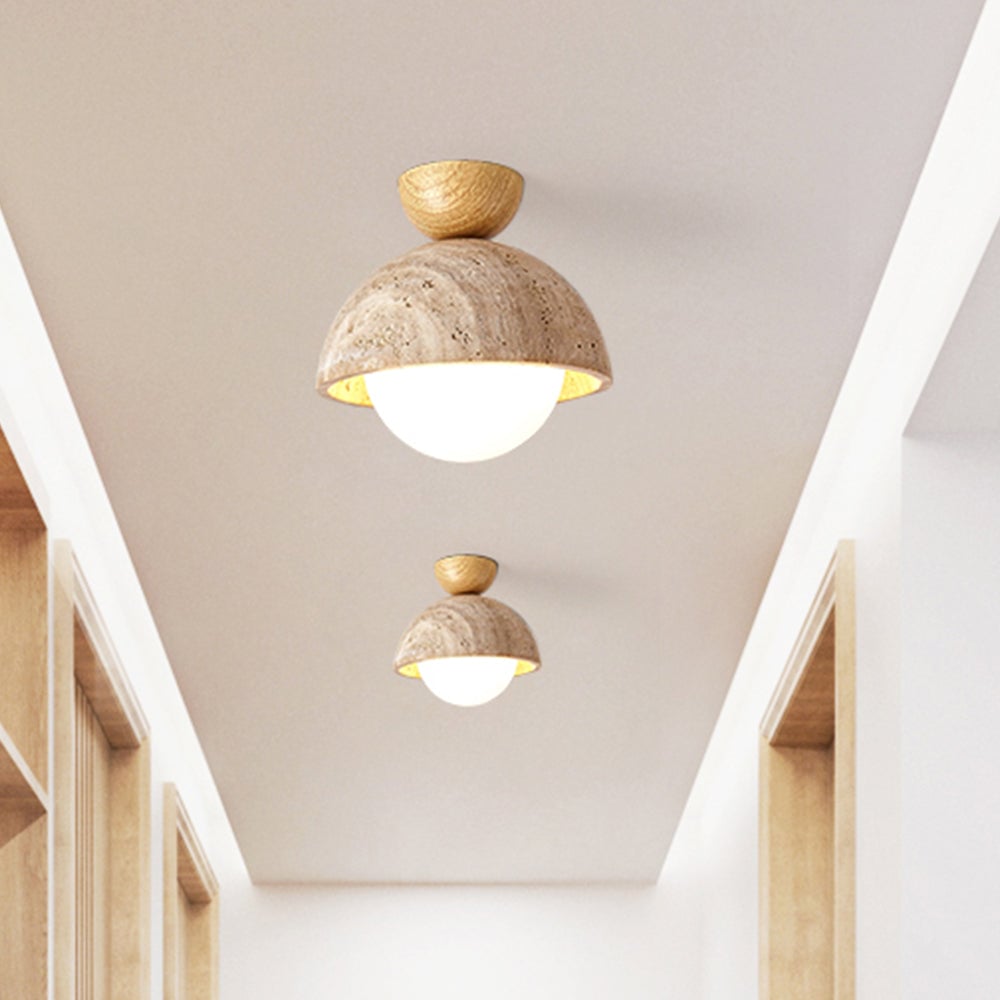 Retro Stone Industrial Yellow Ceiling Light | Lumpaz